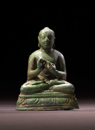 Bonhams : A COPPER ALLOY FIGURE OF BUDDHA NORTHERN INDIA, GUPTA PERIOD ...