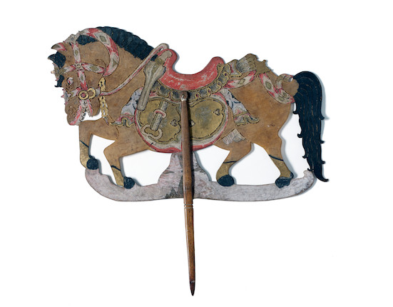Bonhams : A PAIR OF WAYANG KULIT FIGURES - GAJAH LIAR (WILD ELEPHANT ...
