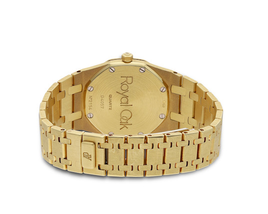 Bonhams : Audemars Piguet. A Yellow Gold Royal Oak Quartz Bracelet ...