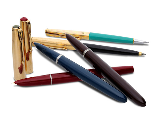 Bonhams : Parker. A Group of Fourteen Fountains Pens and Two Ball-Point ...