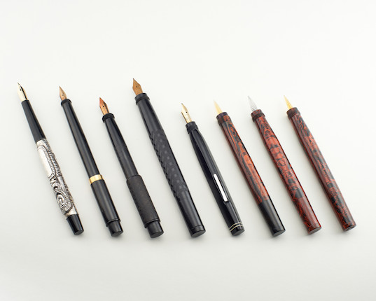 Bonhams : A Group of Eight Early Vintage Fountain Pens