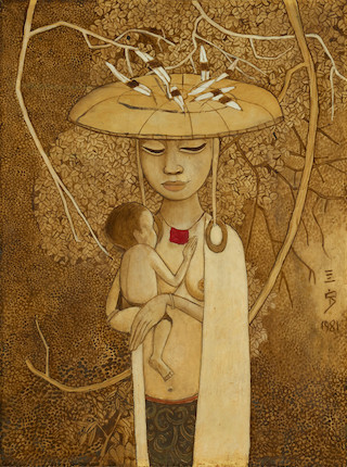 Bonhams : Cheong Soo Pieng (1917-1983) Mother and Child