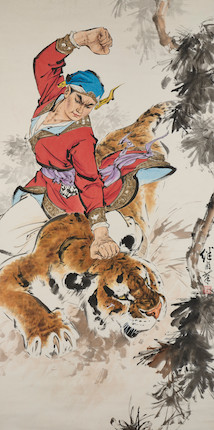Bonhams : Liu Jiyou (1918-1983) Wu Song Fighting A Tiger