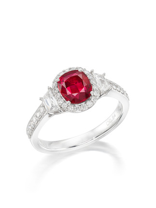 Bonhams : RUBY AND DIAMOND RING