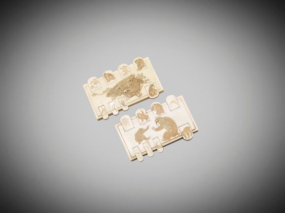 Bonhams : Two Japanese 'monkey' and 'eagle' counters Meiji period (2)