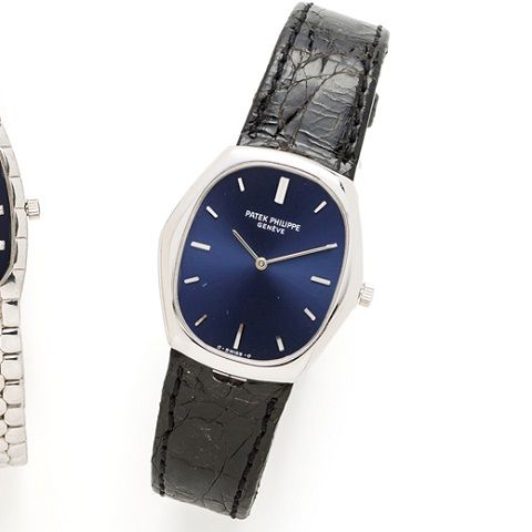 Bonhams : Patek Philippe. An 18K white gold manual wind wristwatch ...