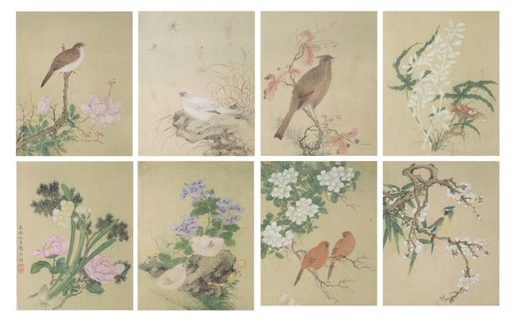 Bonhams : Attributed to Wen Shu (1595-1634) Flowers and Birds (8)