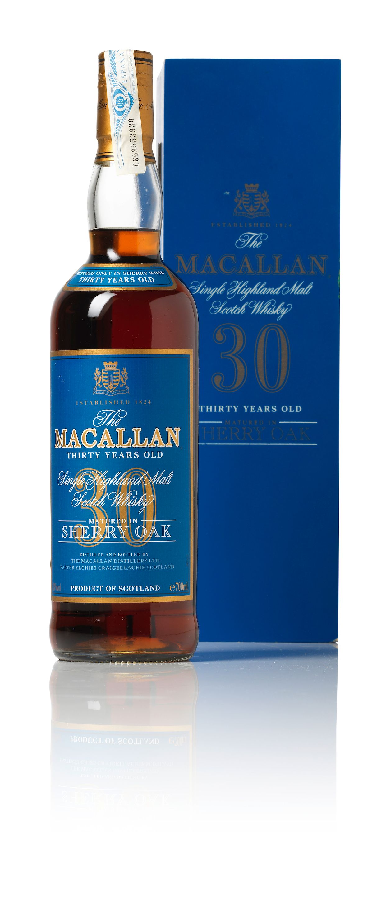 Bonhams : Macallan-Blue Label-30 year old