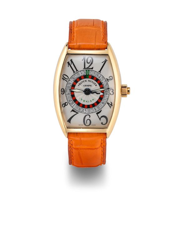 Bonhams : Franck Muller. An 18K rose gold automatic roulette wristwatch ...