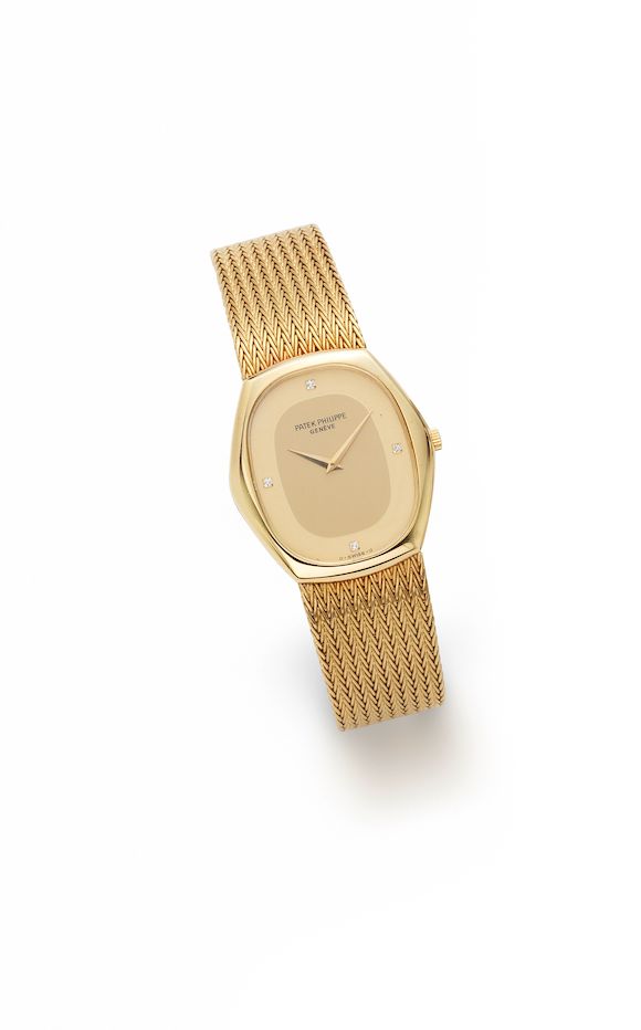 Bonhams : Patek Philippe. An 18K gold and diamond set manual wind ...