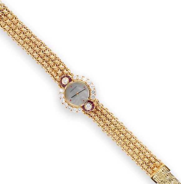 Bonhams : A Ladies Ruby and Diamond Bracelet Watch, by Audemars Piguet