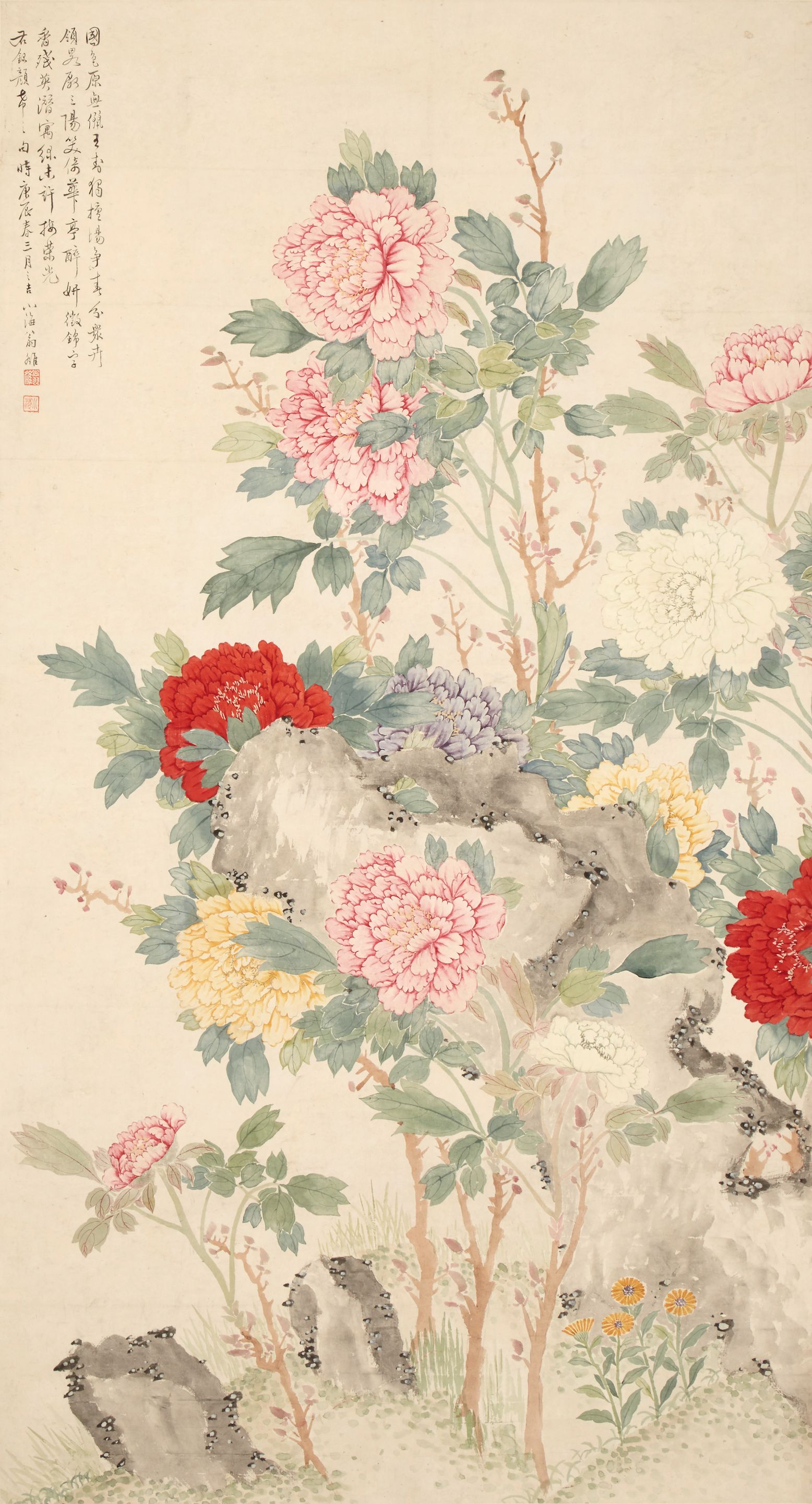 Bonhams : Weng Luo (1790-1849) Peonies