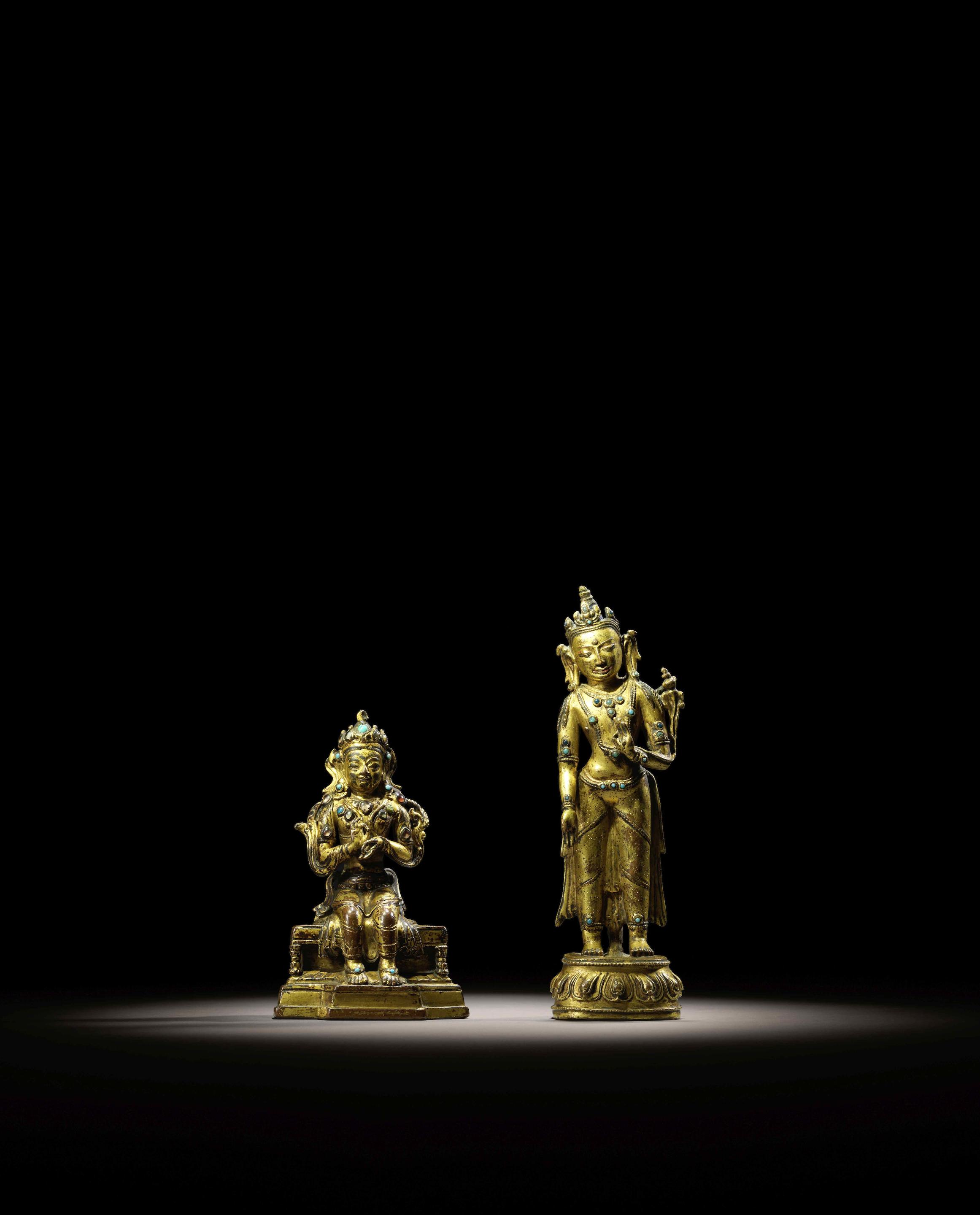 Bonhams A Gilt Copper Alloy Figure Of Maitreya Tibet 15th Century