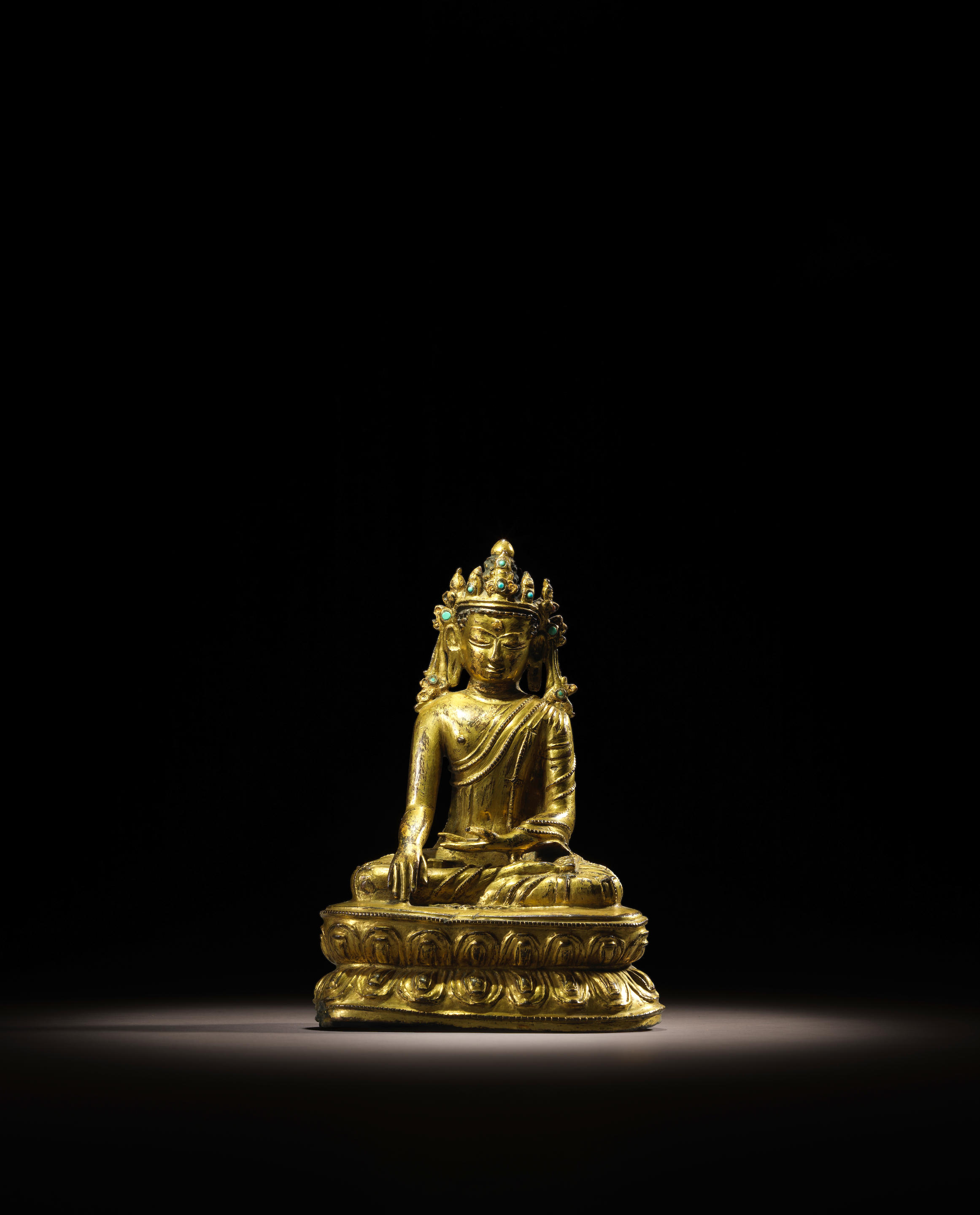 Bonhams A Gilt Copper Alloy Figure Of Crowned Buddha Tibet Circa