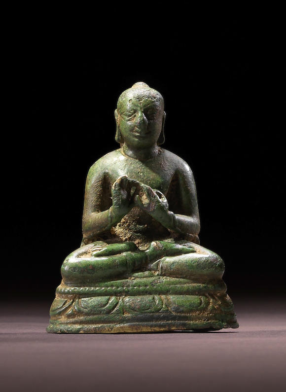 Bonhams A Copper Alloy Figure Of Buddha Northern India Gupta Period