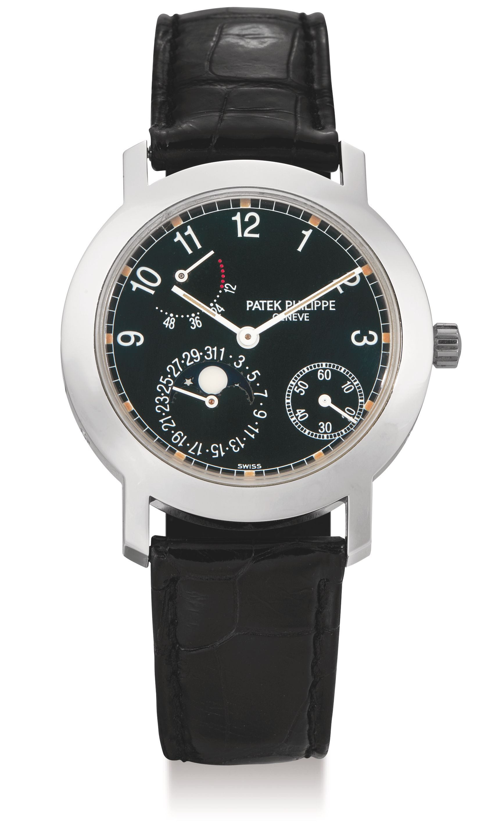 Bonhams : Patek Philippe, A White Gold Automatic Wristwatch with Date ...
