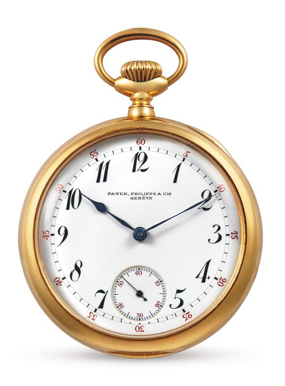 Bonhams : Patek Philippe, A Yellow gold open-faced keyless pocket watch ...
