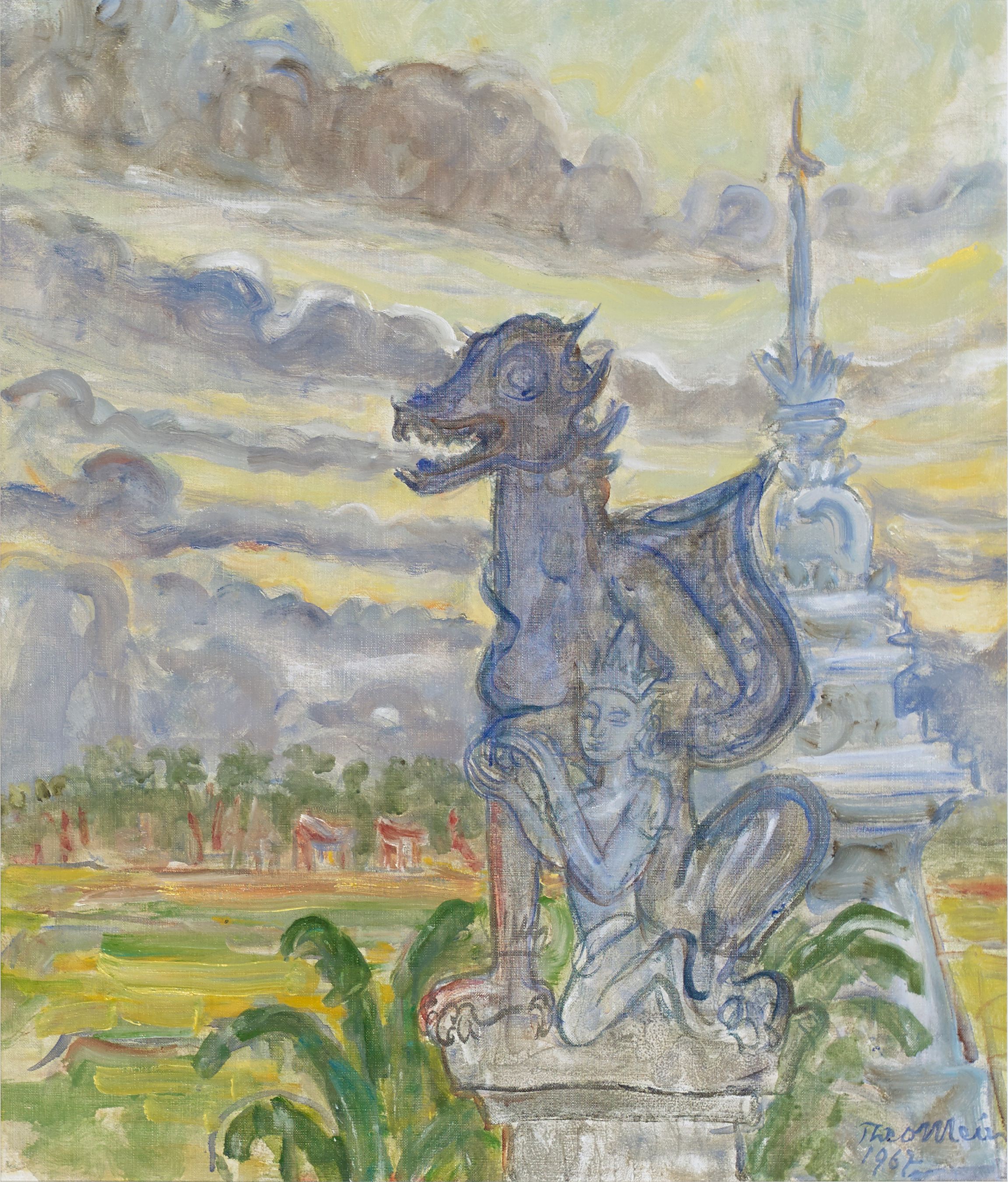 Bonhams : Theo Meier (Swiss, 1908-1982) Temple in Chiang Mai, 1967