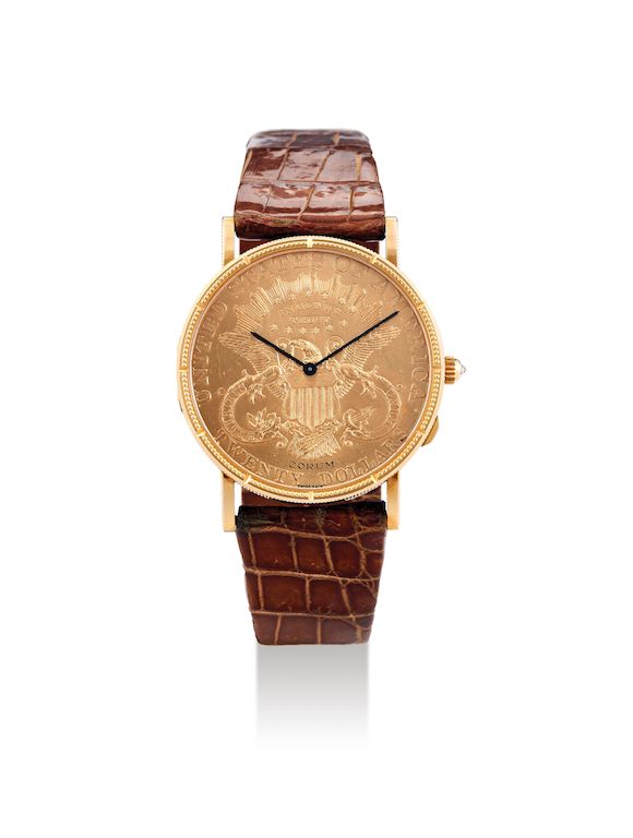 Bonhams : Corum. A Rare Limited Edition Pink Gold Coin Wristwatch, Made ...