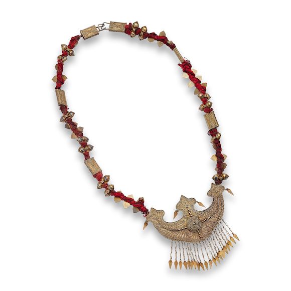Bonhams : A KARO-BATAK GILT SILVER NECKLACE, SERTALI LAYANG-LAYANG ...