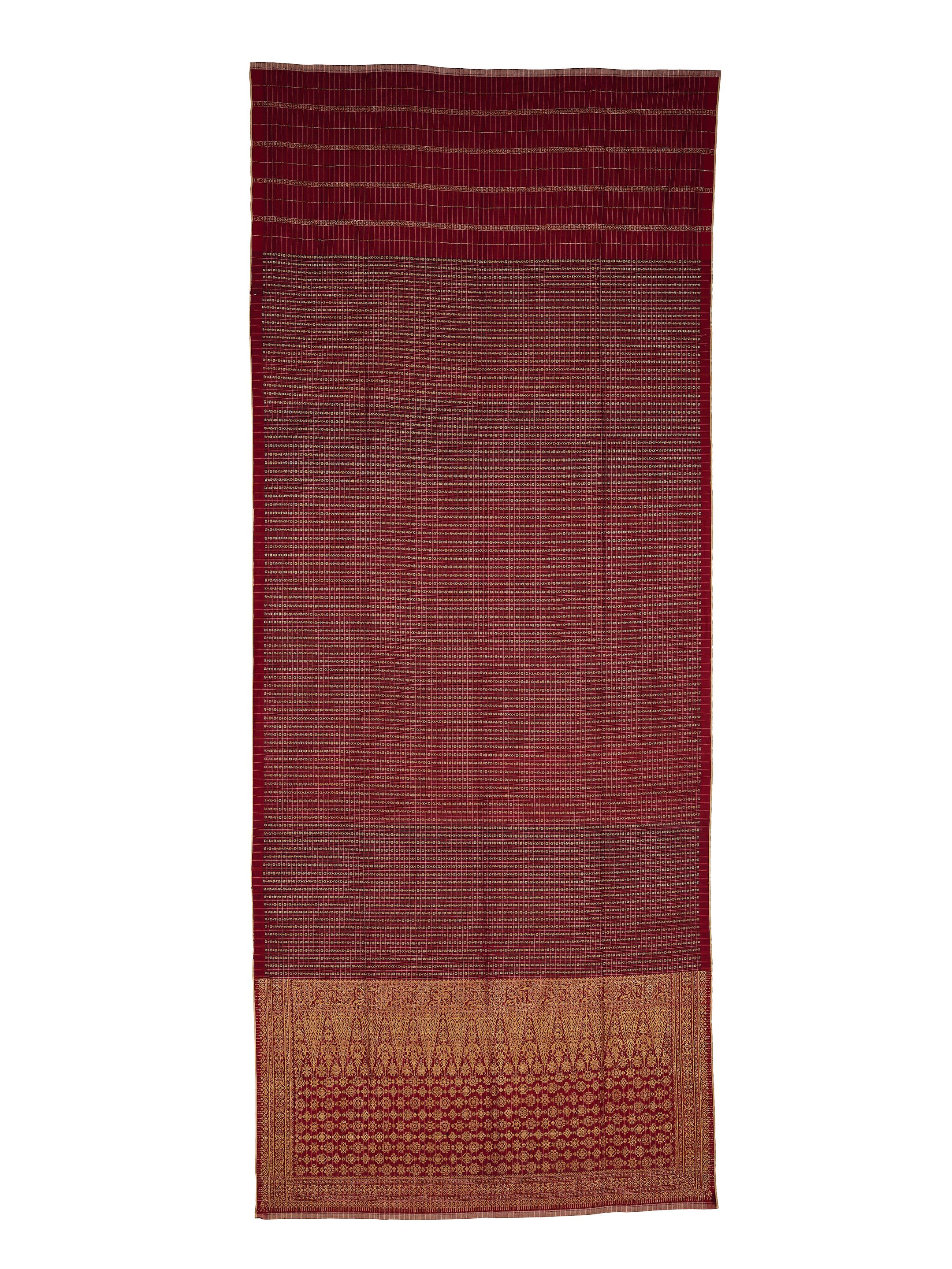 Bonhams : A GOLD THREAD SILK TEXTILE, KAIN SONGKET PALEMBANG, SUMATRA ...
