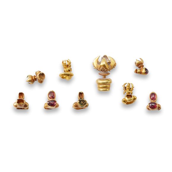 Bonhams : NINE GOLD AND GEM-SET BIRD RINGS JAVA, INDONESIA, 10TH-15TH ...