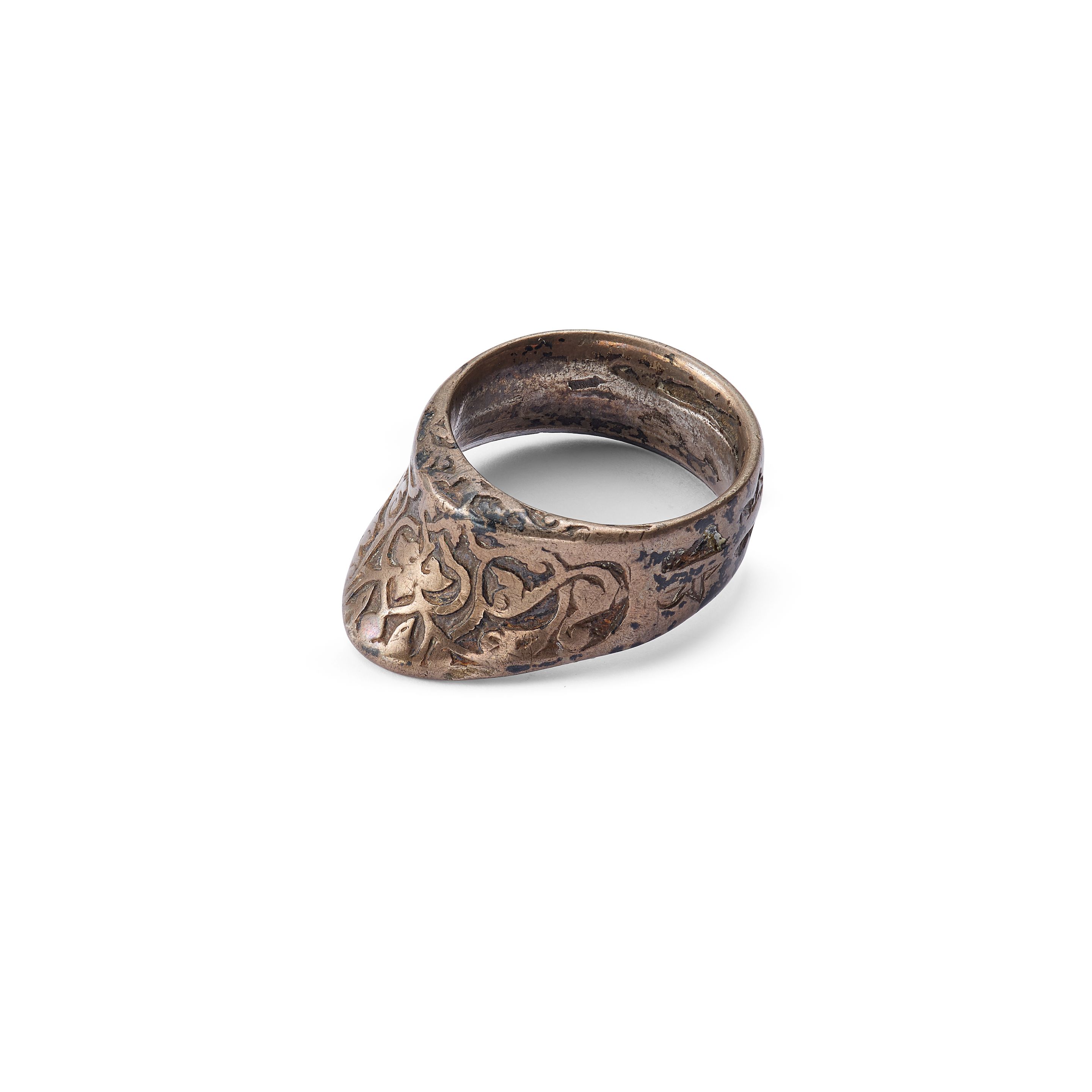 Bonhams : A SILVER ARCHER'S RING IRAN, 11TH-15TH CENTURY
