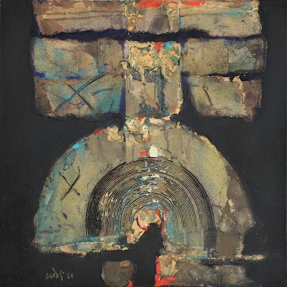 Bonhams : Ahmad Sadali (Indonesian, 1924-1987), 阿默‧薩達里 Lelehan Emas ...