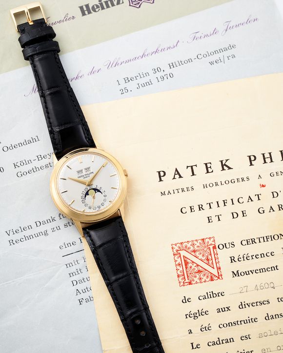 Bonhams : Patek Philippe. A 18K Gold Automatic Perpetual Calendar in ...
