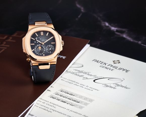 Bonhams : Patek Philippe. A Pink Gold Nautilus Automatic Bracelet Watch ...
