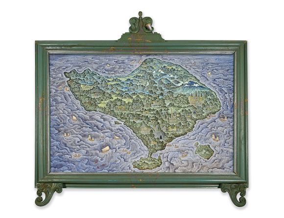 Bonhams : I Wayan Turun (Indonesian, 1935-1986) Map of Bali