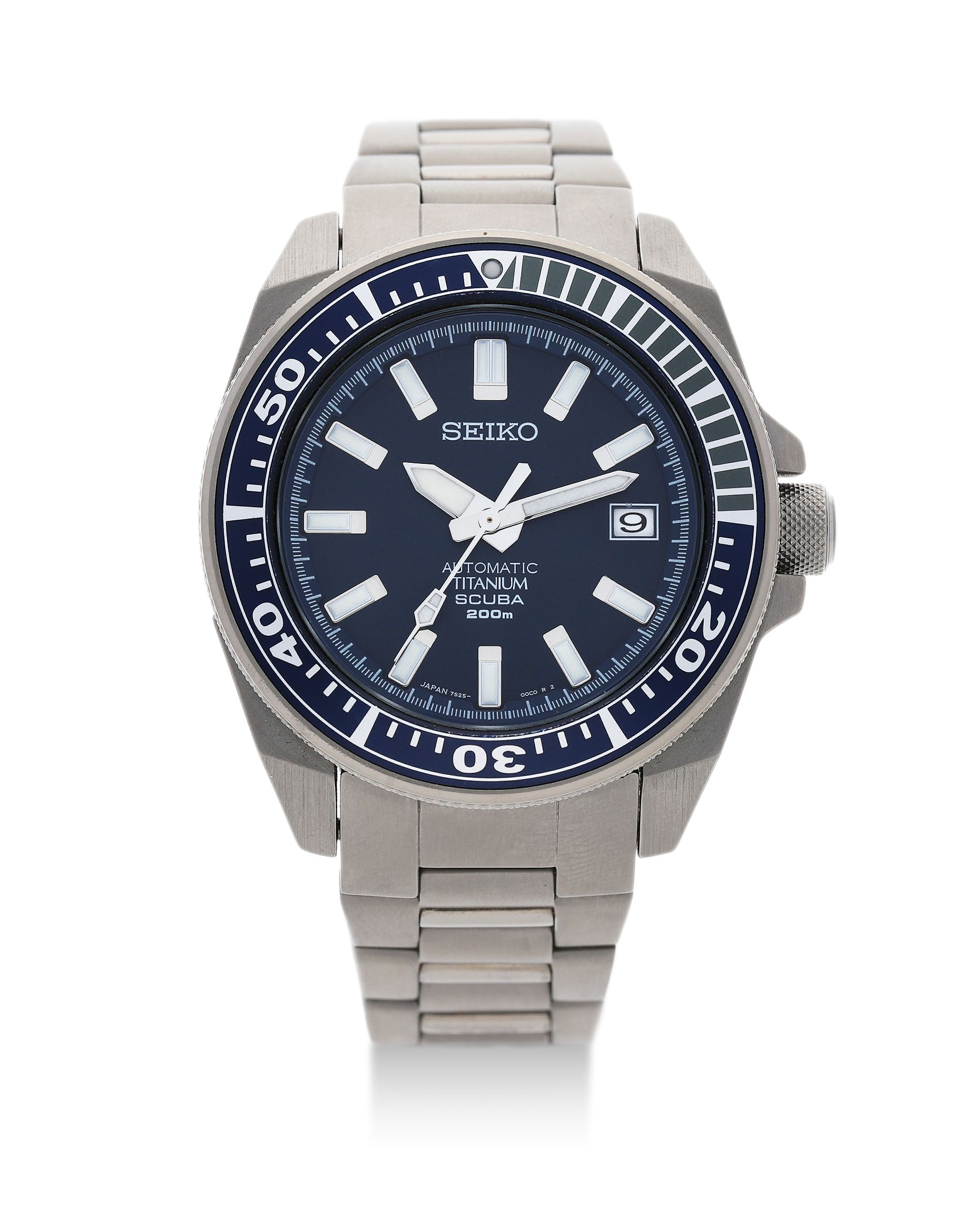 Bonhams : Seiko. A Titanium Automatic Diver's Calendar Bracelet Watch ...
