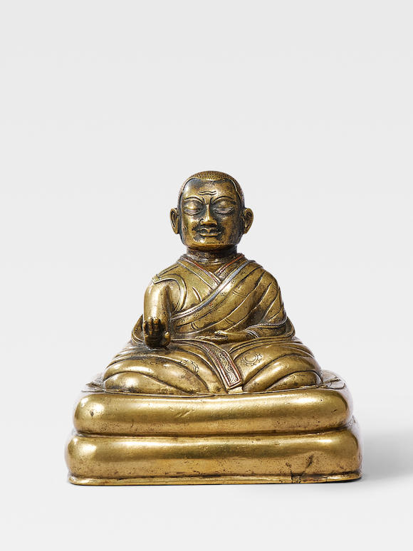 Bonhams A Silver And Copper Inlaid Brass Figure Of A Kagyu Hierarch