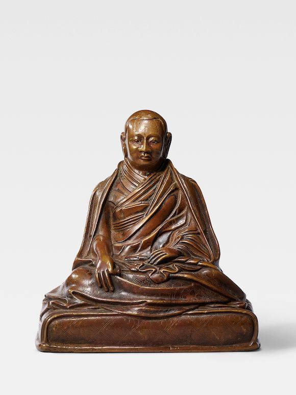 Bonhams : A COPPER ALLOY FIGURE OF A KARMA KAGYU LAMA, POSSIBLY THE ...