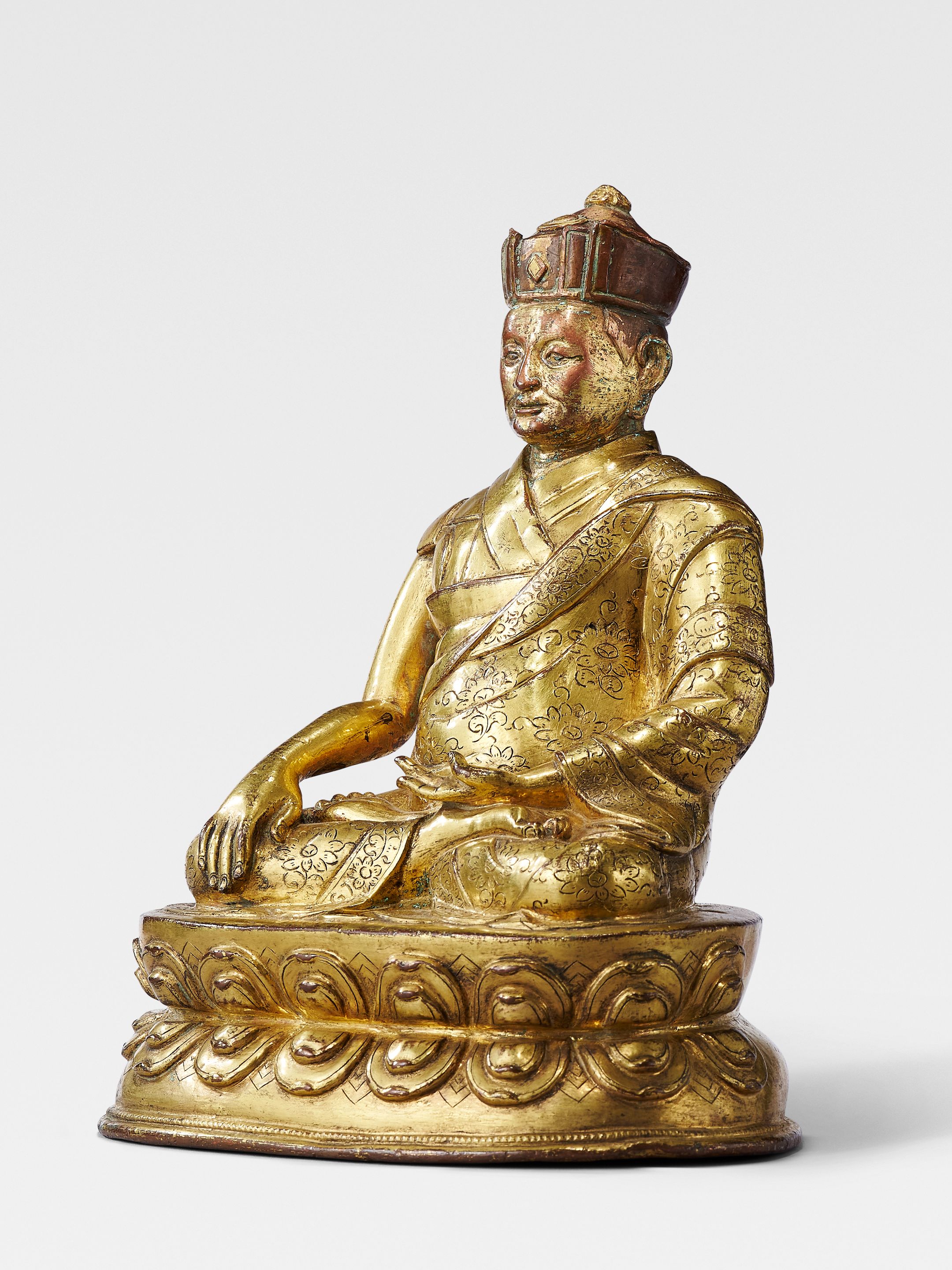 Bonhams : A GILT COPPER ALLOY FIGURE OF A SHAMARPA, POSSIBLY THE SIXTH ...