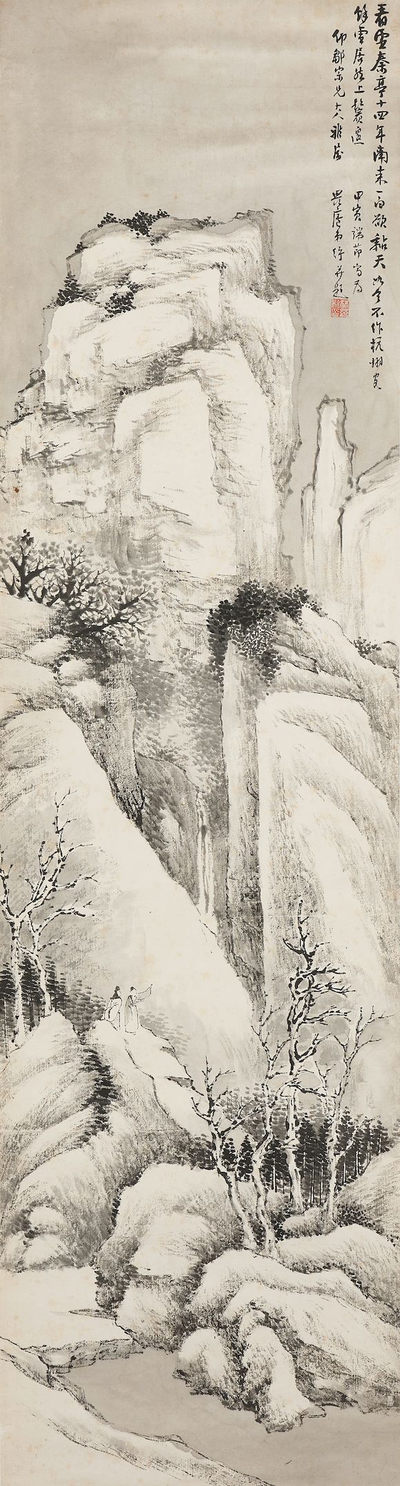 Bonhams : Lin Shu (1852-1924) Snow Landscape, 1914