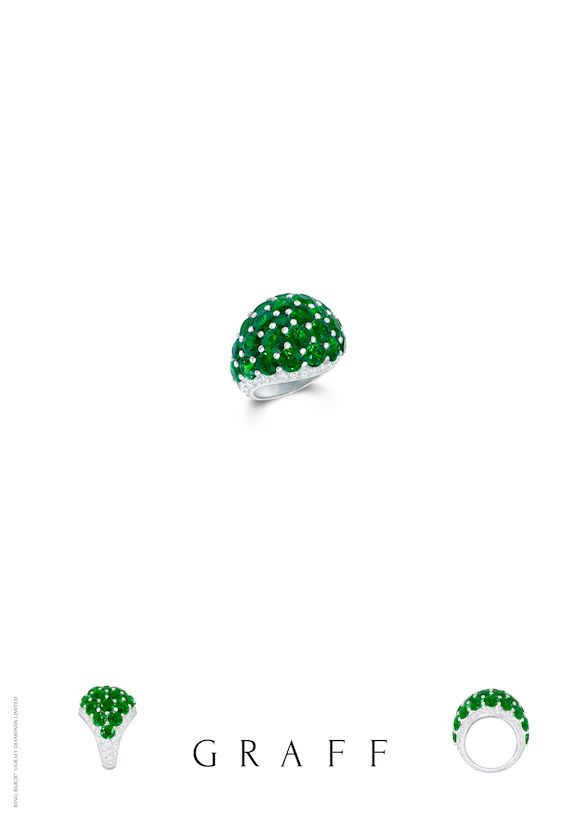 Bonhams : AN EMERALD AND DIAMOND BOMBE RING, GRAFF