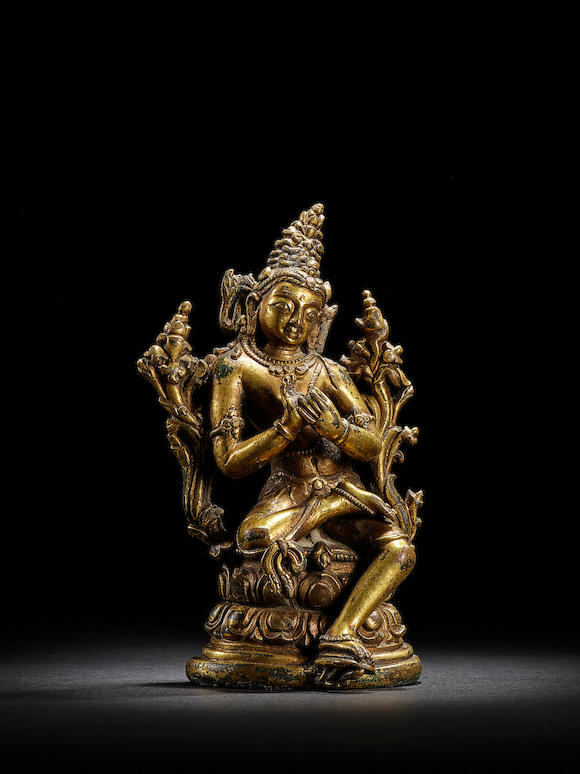 Bonhams A Gilt Copper Alloy Figure Of Maitreya Tibet 13th Century
