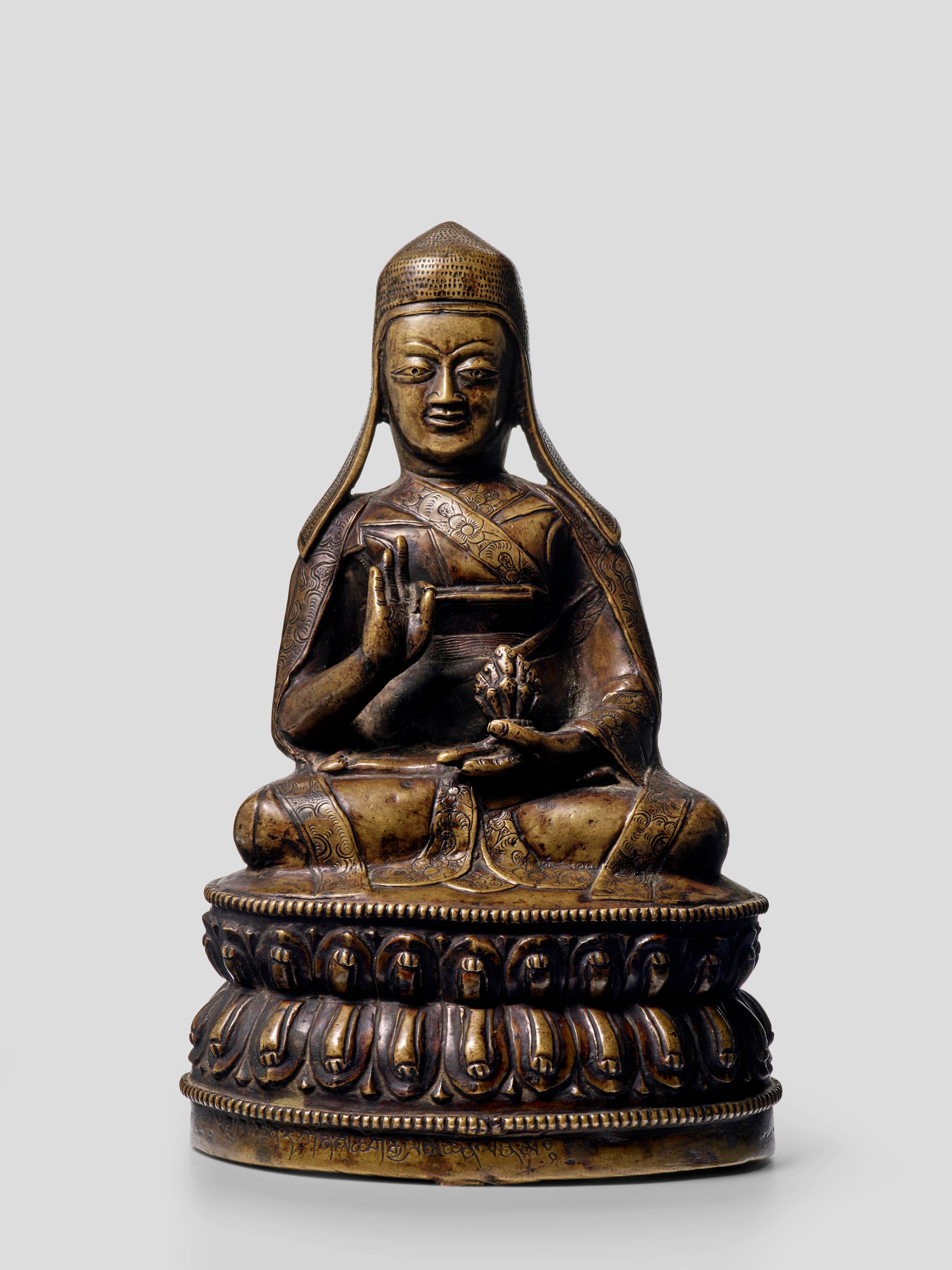 Bonhams : A BRASS FIGURE OF THE SECOND ABBOT OF NGOR MONASTERY, MUCHEN ...
