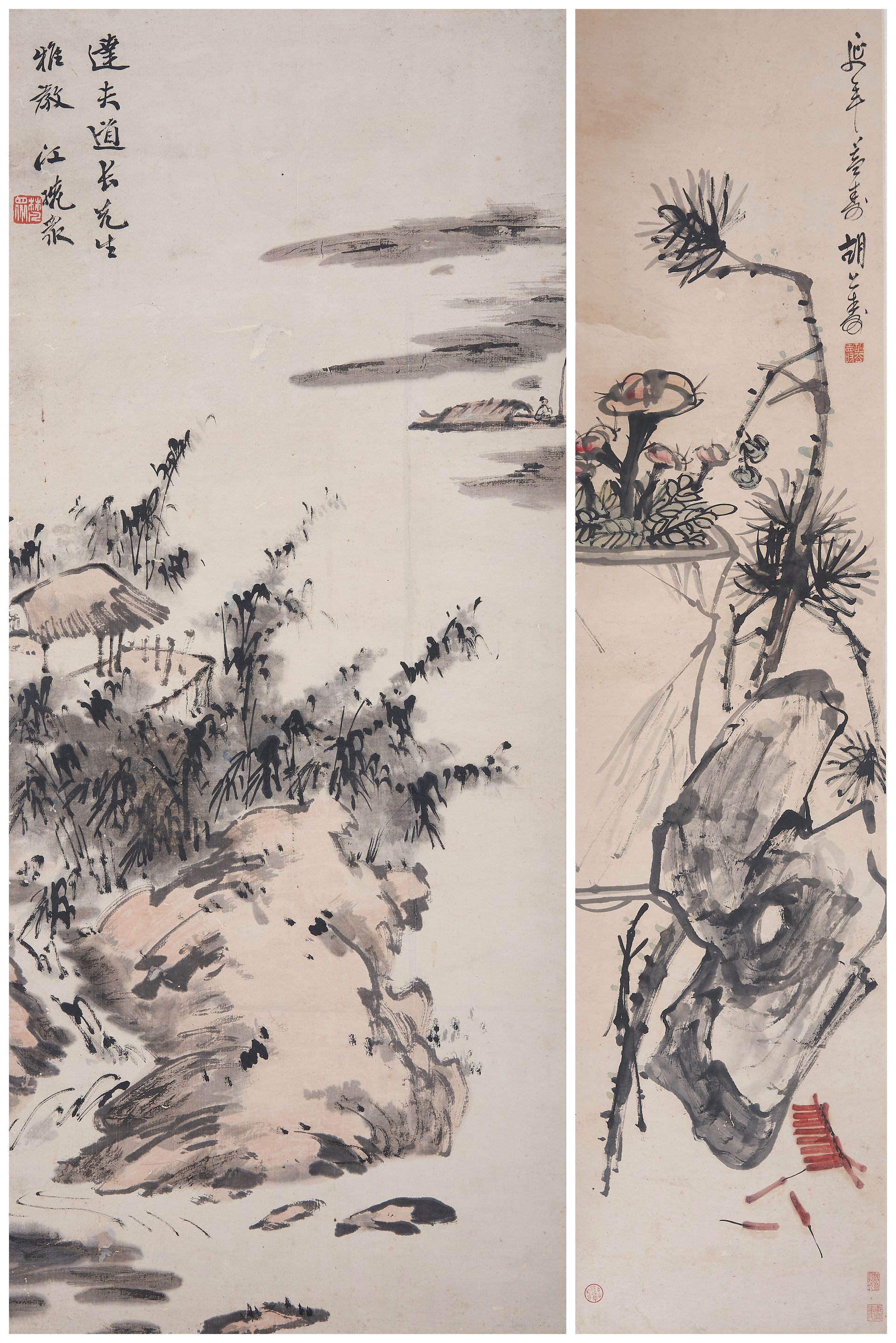 Bonhams : Jiang Fanzhong (1895-1971) and Hu Gongshou (1823-1886 ...
