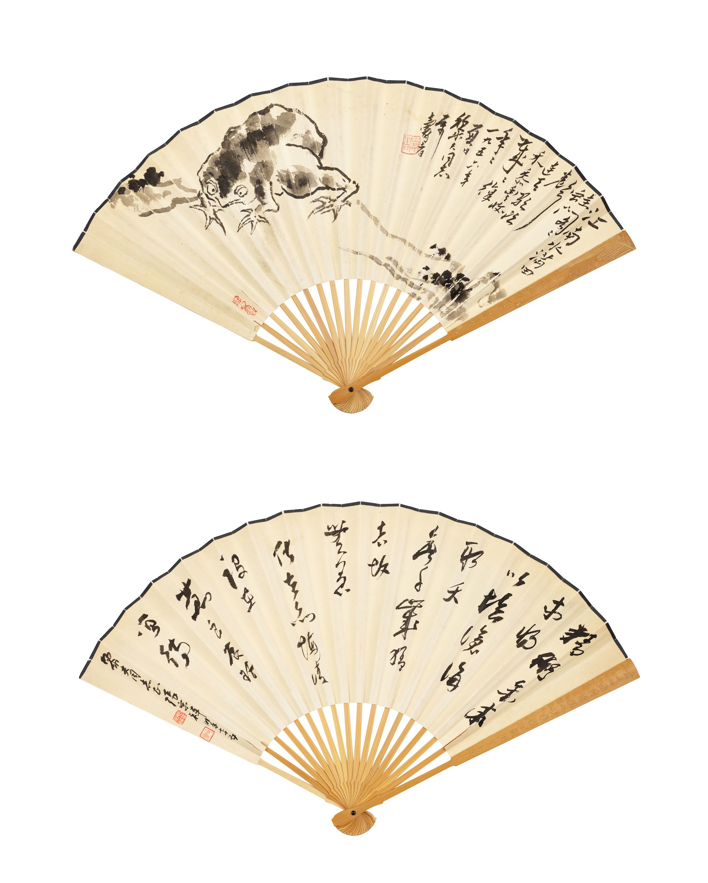 Bonhams : Pan Tianshou(1897-1971); Zhang Zongxiang(1882-1965) Frog on ...