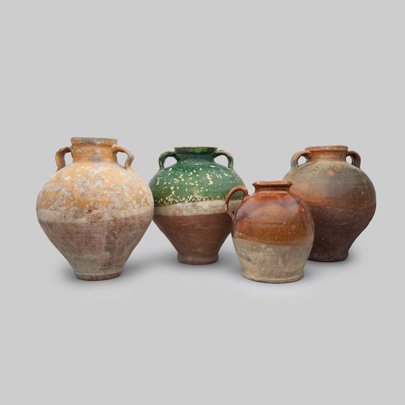 Bonhams : French provincial pottery confit pots and a jug Late 18th ...