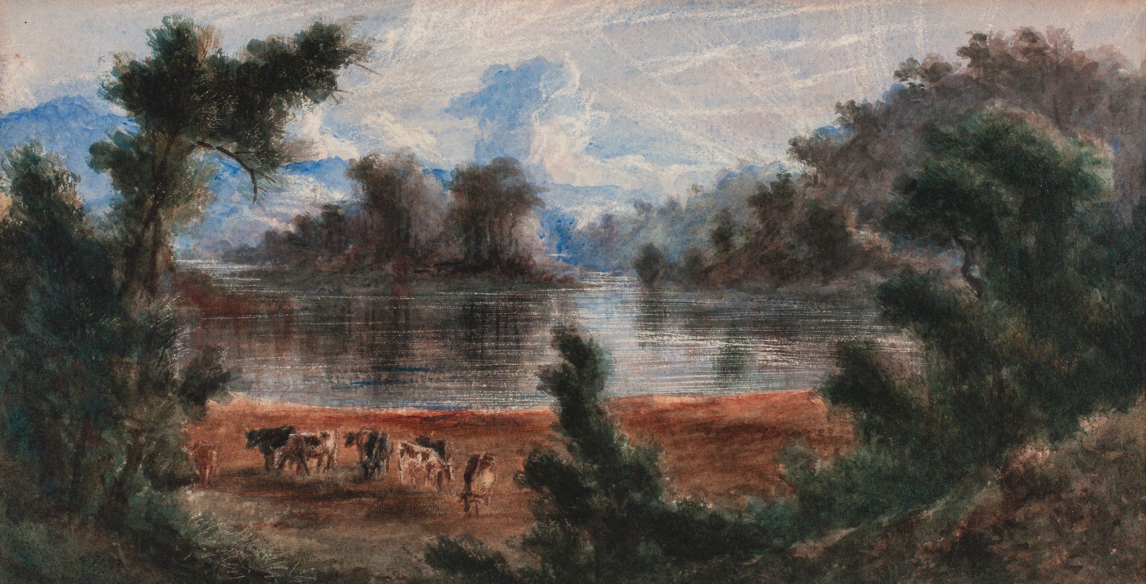 Bonhams : Edward Thomson (1822-1873) Waterhole at First Croping place ...