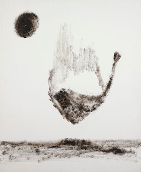 Bonhams : Sidney Nolan (1917-1992) Kelly Falling to Earth, c.1961