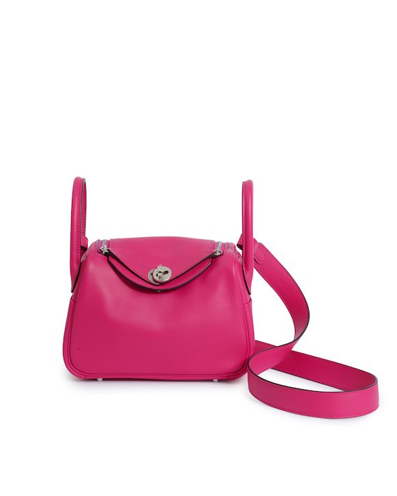 Bonhams : Hermès: Pink Mini Lindy With Palladium hardware (includes ...