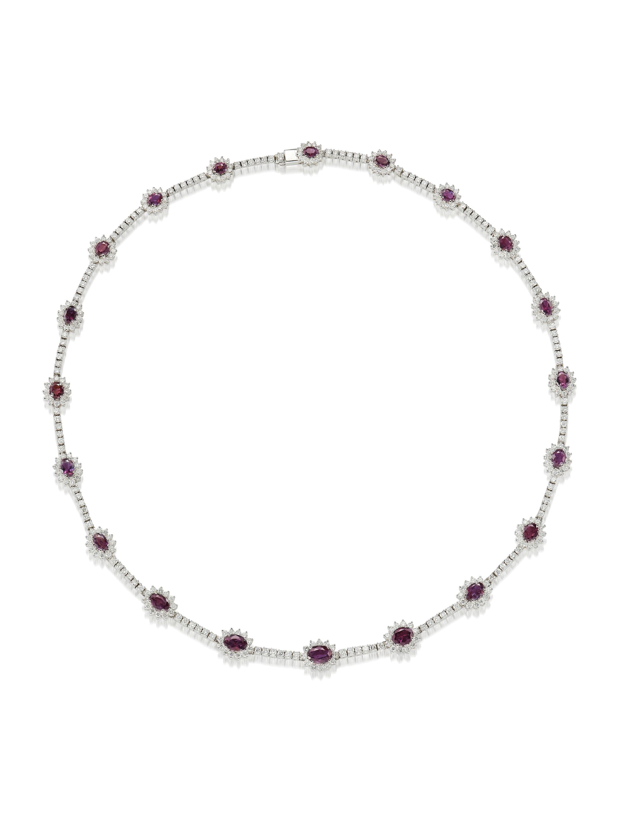 Bonhams : AN ALEXANDRITE CHRYSOBERYL AND DIAMOND NECKLACE