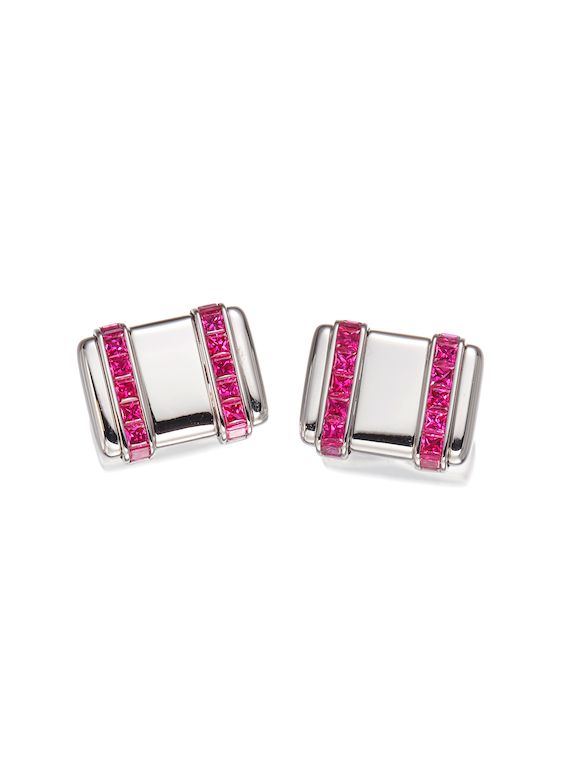 Bonhams : GRAFF: A PAIR OF RUBY CUFFLINKS