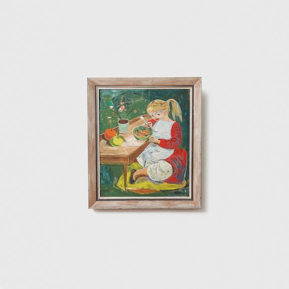 Bonhams : Elaine Haxton (1909-1999) Kate Hodgkinson Eating Fruit, c.1955
