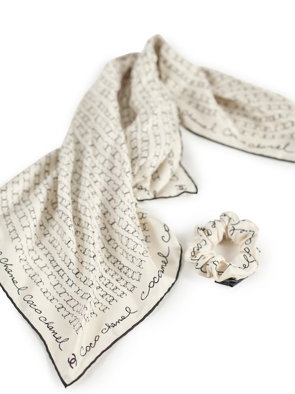 Bonhams : CHANEL: CC SCRAF AND HAIR BAND (includes original box)