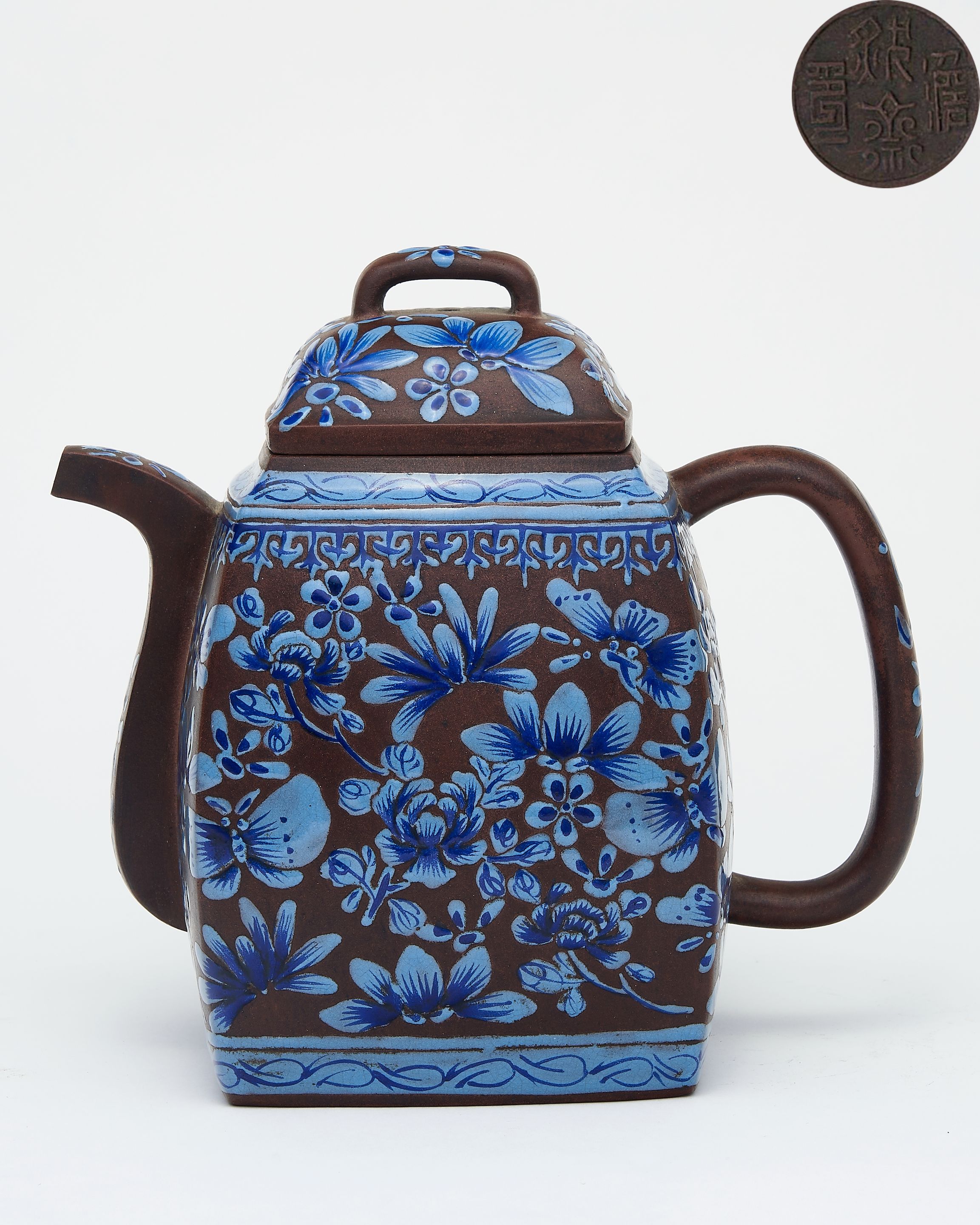 Bonhams : A yixing-ware enamelled teapot with cover 18th/19th century